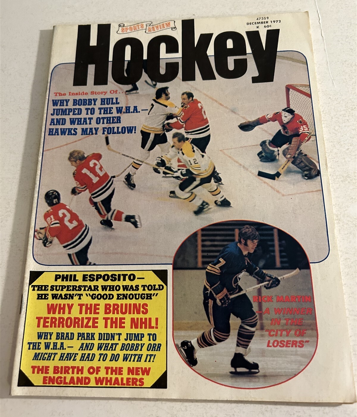 1972 HOCKEY Boston Bruins PHIL ESPOSITO Chicago STAN MIKITA Buffalo ...