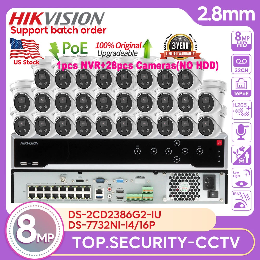 32CH 4K 8MP POE IP Camera Gray NVR Kit Outdoor CCTV, 45% OFF