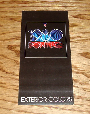 Original 1980 Pontiac Exterior Colors Sales Brochure 80 Firebird Grand ...