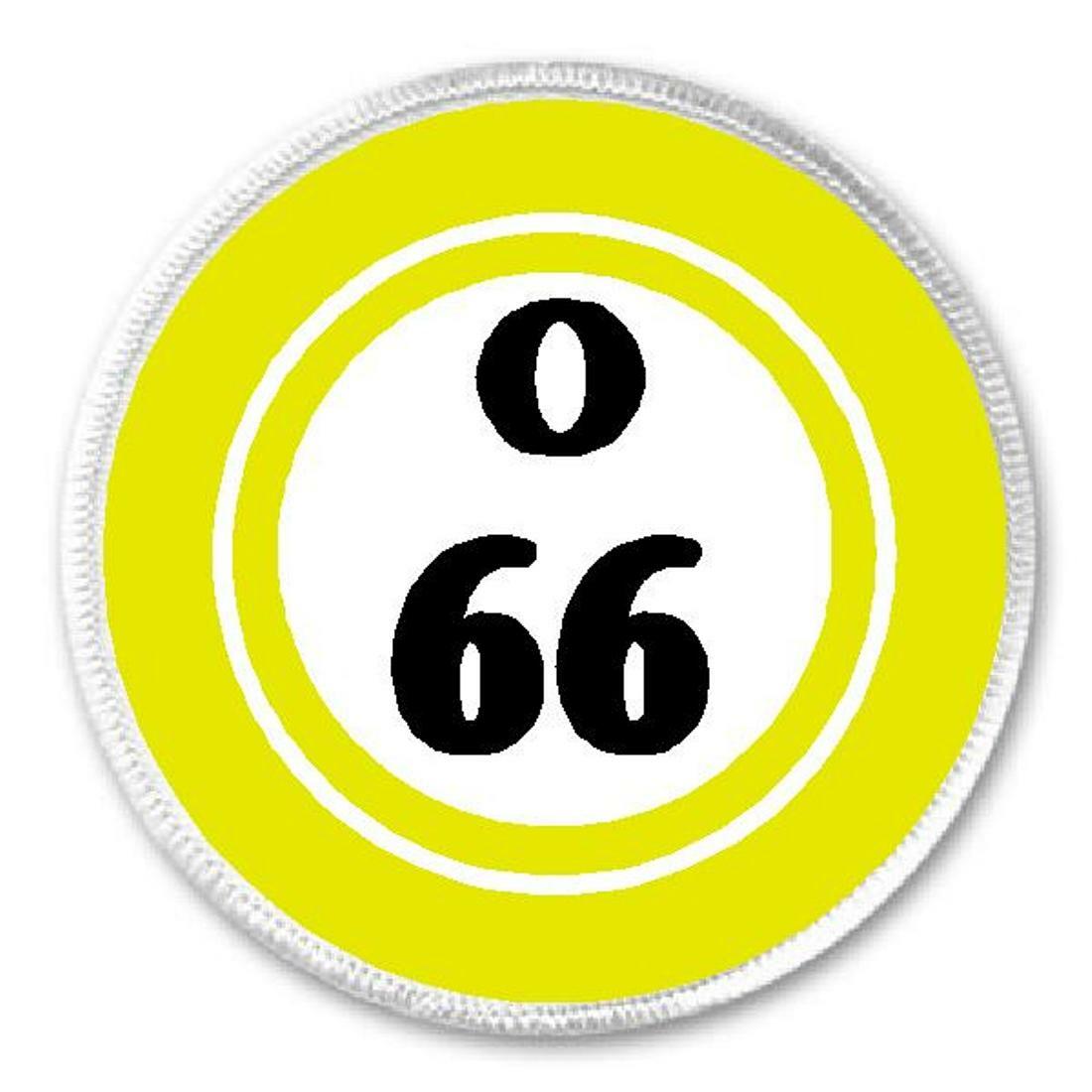 O 66 O66 Bingo Ball - 3" Sew/Iron On Patch Game Hobby Number Board ...