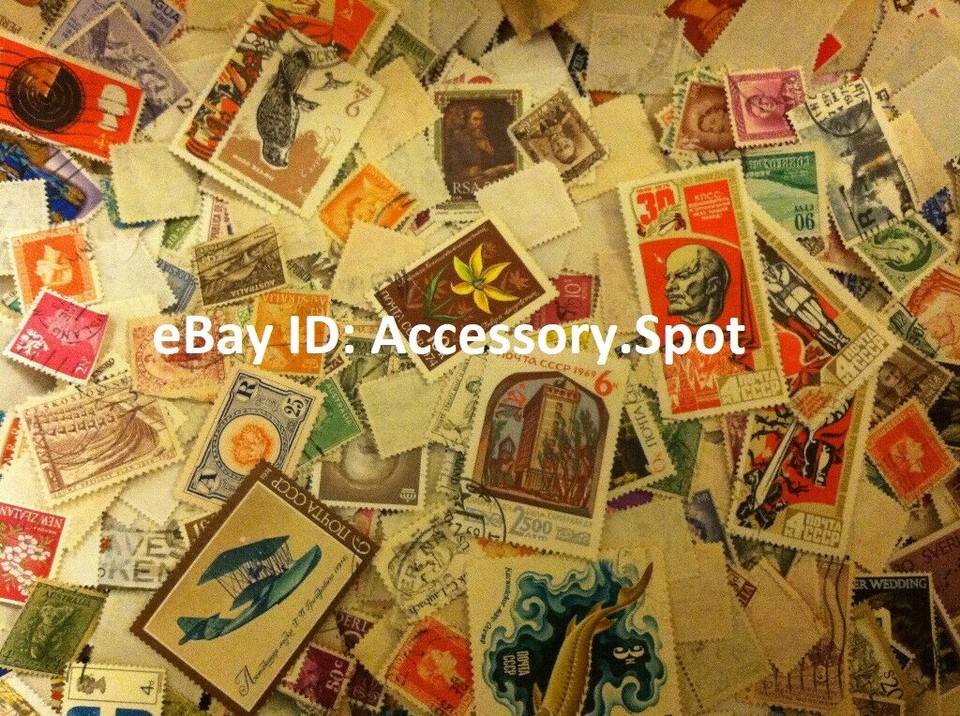 Used off Paper 1000 WW Stamps From huge HOARD BOX collection FREE ...