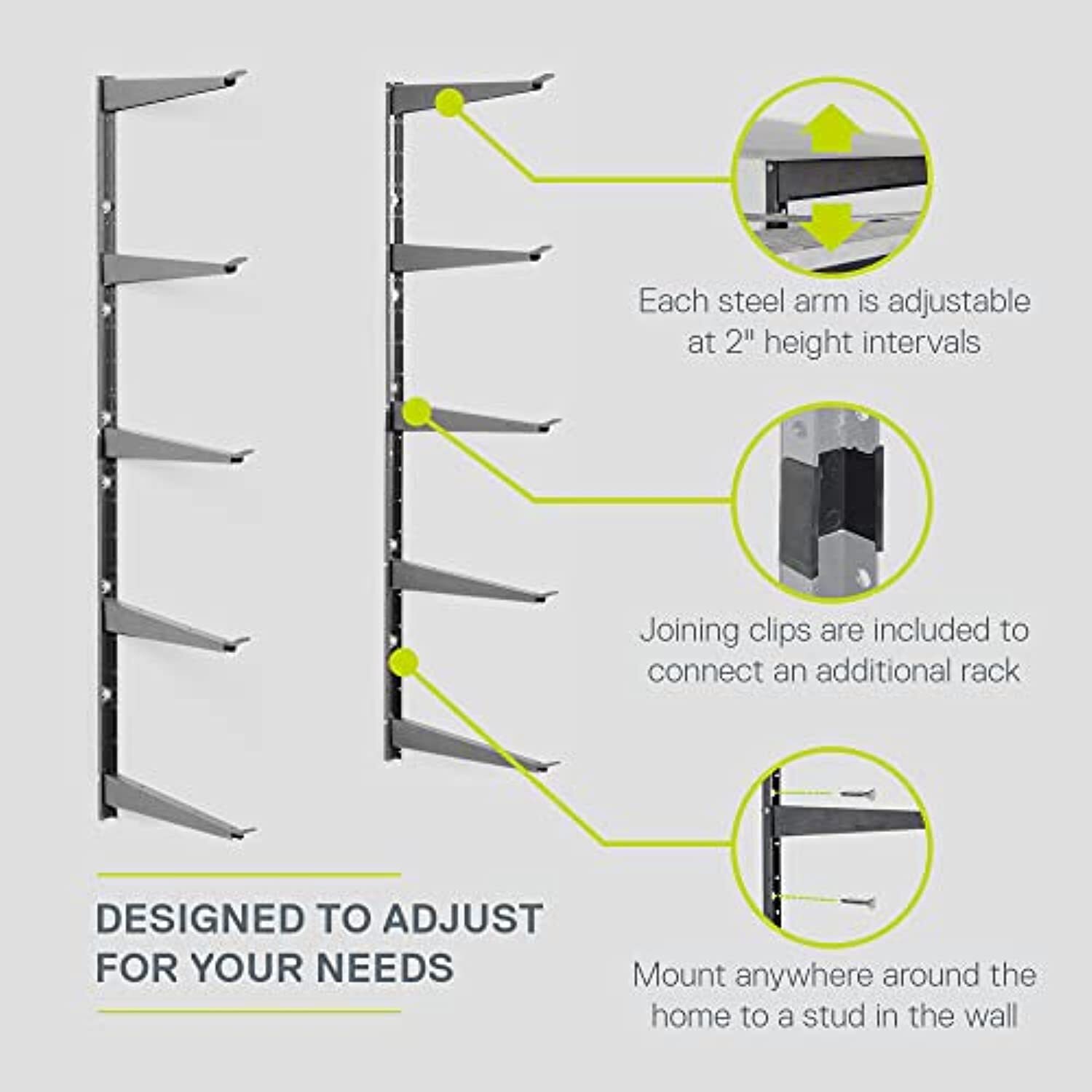 Heavy Duty Wood and Lumber Storage Rack, Holds Up To 800 lbs - Easy to ...