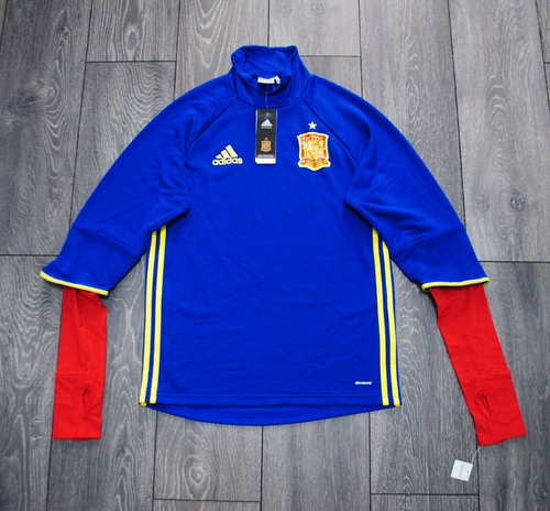 SPAIN TRAINING FOOTBALL SOCCER JERSEY SHIRT 2016/2017 ADIDAS LONGSLEEVE ...