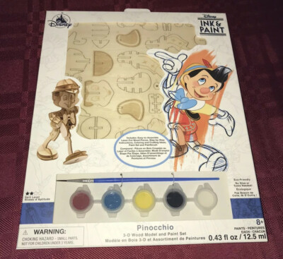 Disney Parks Ink & Paint Pinocchio wooden model and paint set NEW | eBay