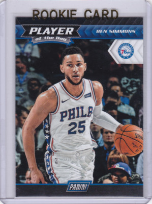 BEN SIMMONS Philadelphia 76ers ROOKIE CARD Player of the Day Basketball ...