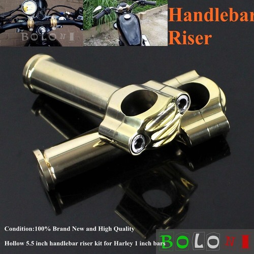 Brass 1 Inch Bars Motorcycle Handlebar Risers 5.5" Rise kit for Harley ...