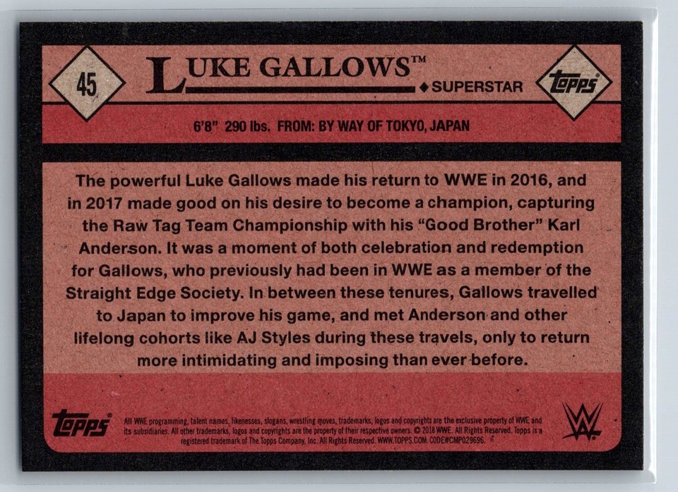 2018 Topps Heritage WWE Luke Gallows #45 | eBay