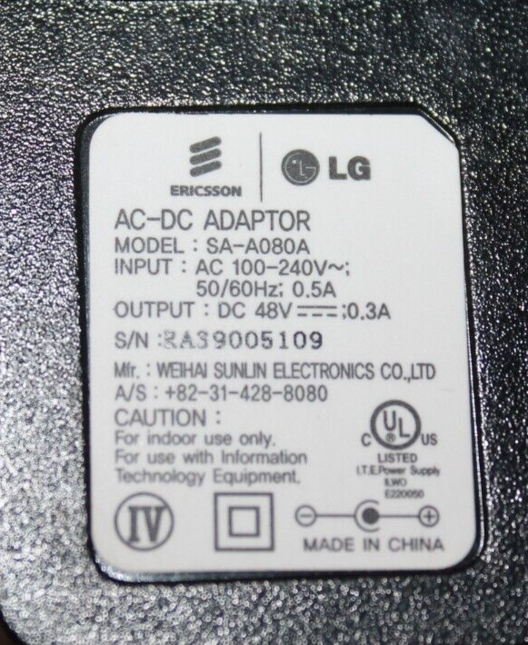 AC DC Adapter for LG Ericsson SA-A080A SAA080A SSAD9025602 Comdial ...