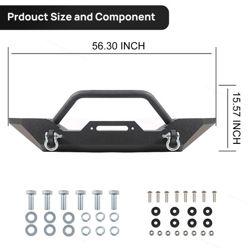 Front Bumper For Jeep Wrangler 87-06 TJ YJ W/ Winch Plate D-Rings Rock ...