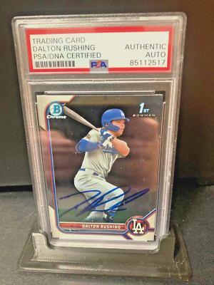Dalton Rushing autograph signed 2022 Bowman CHROME baseball card PSA ...