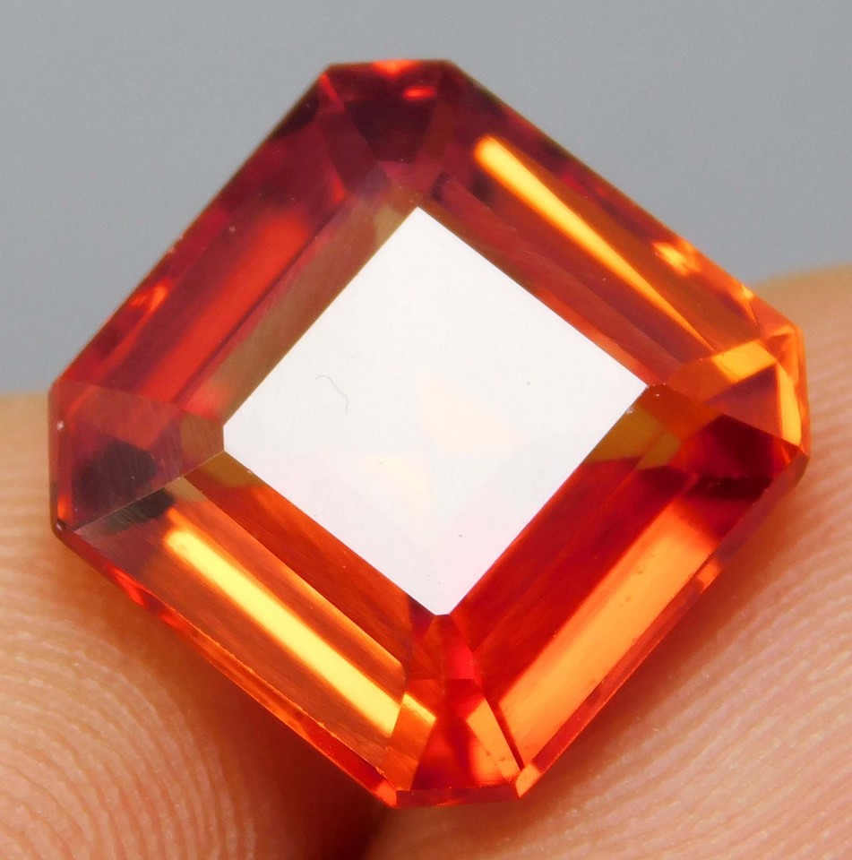Certified 8.50 Ct Natural Mexican Fire Opal Red Orange Asscher Cut ...