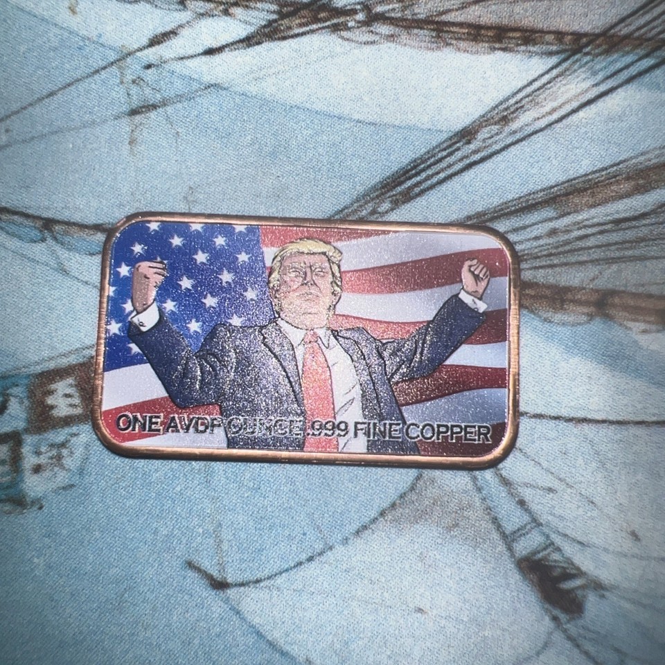 1 oz Colorized Trump Copper Bar - KO TRUMP WINS Boxing Trump Vs. Biden ...