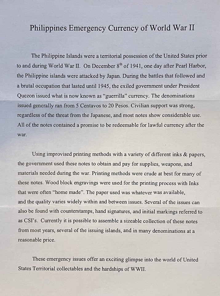 Philippine Pesos Lot of 10 Guerrilla Notes Circulated | eBay