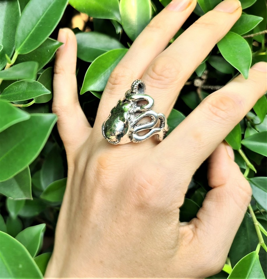 OCTOPUS RING 925 Sterling Silver Ocean Sea Creature Kraken Animal ...