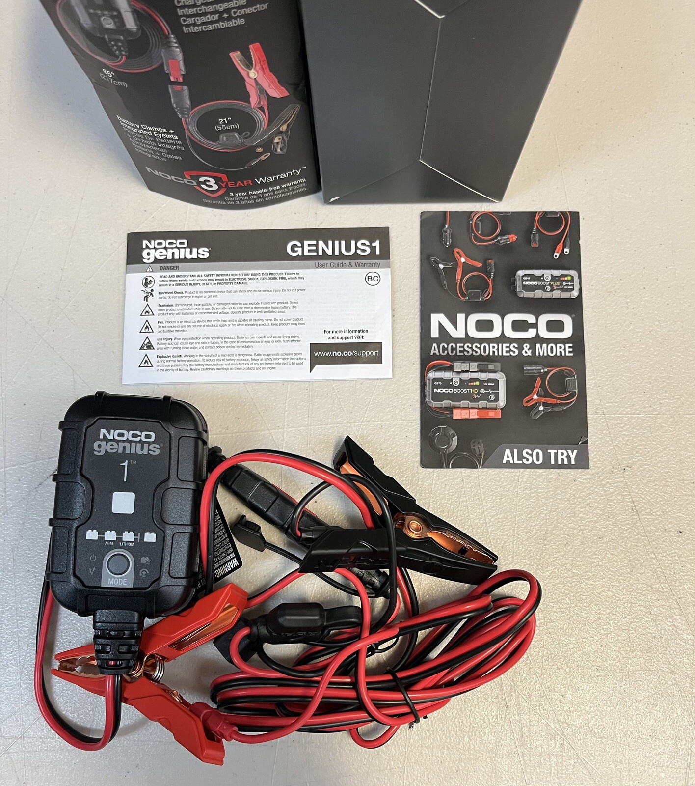 NOCO GENIUS1 6V/12V 1A Smart Battery Charger, Trickle Charger and ...