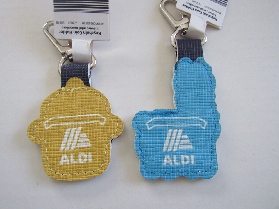 Pair of Aldi Quarter Keeper Key Fobs Cupcake & Llama **New** | eBay