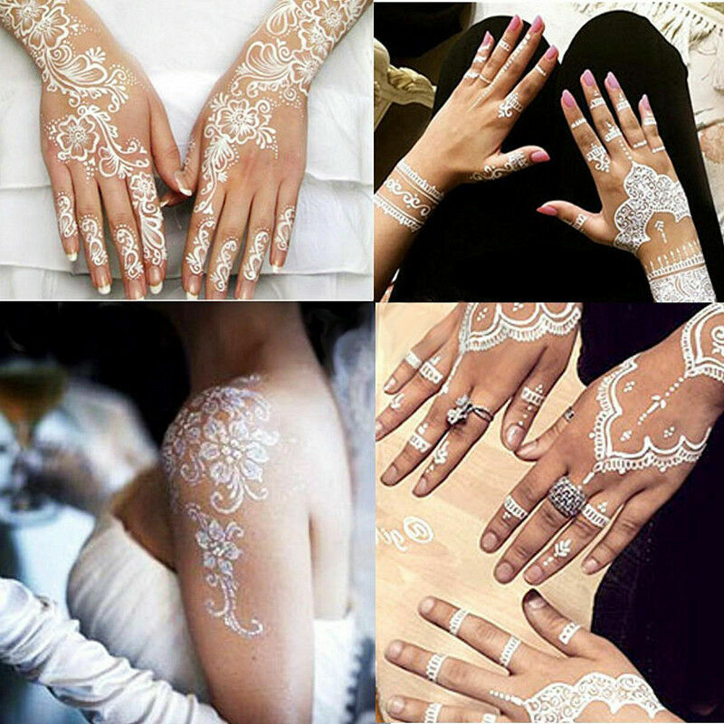 Golecha White Henna Mehandi Temporary Tattoo Body Art - 6 Cones | eBay