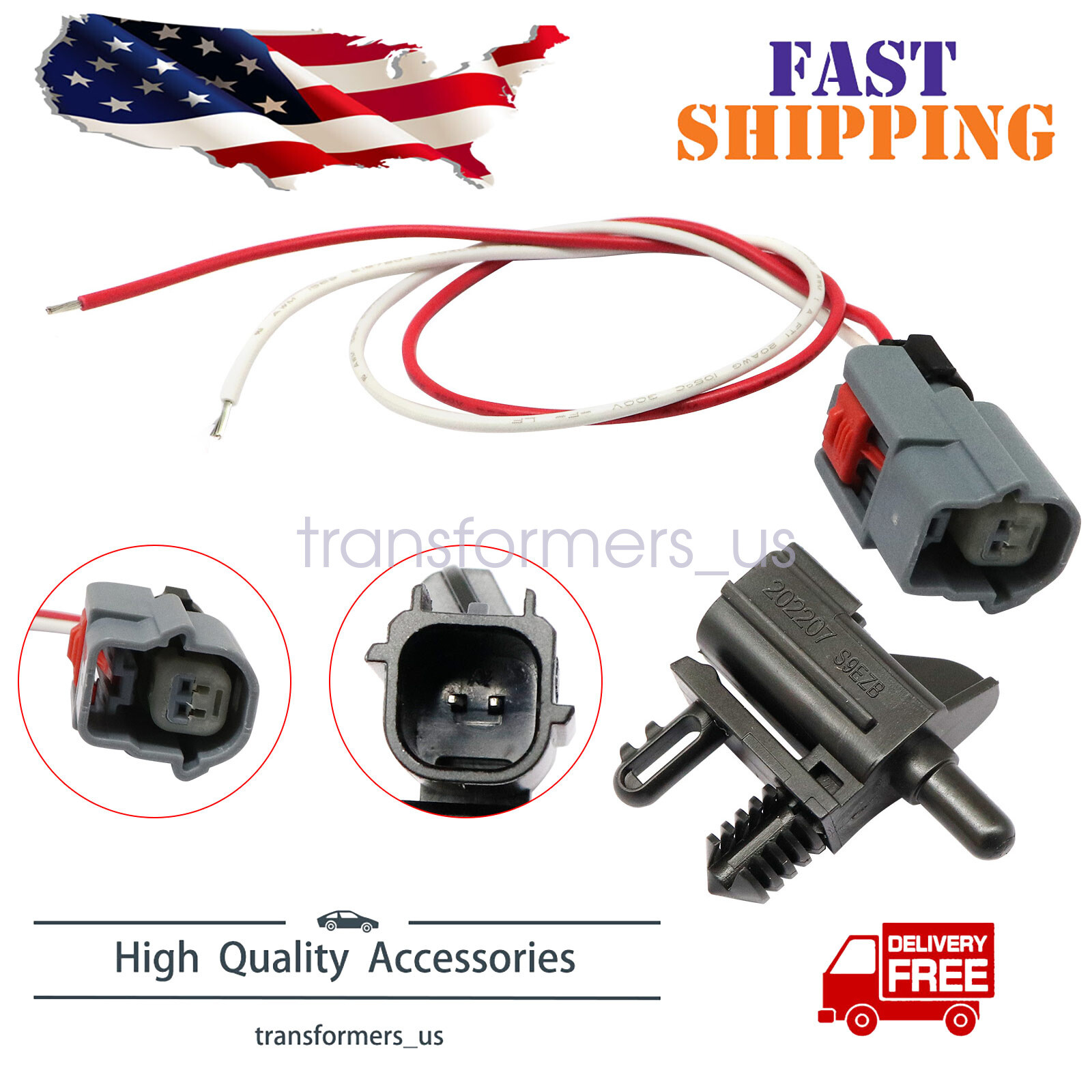 A/C Ambient Air Temperature Sensor & Connector For Ford Fusion 2011 ...