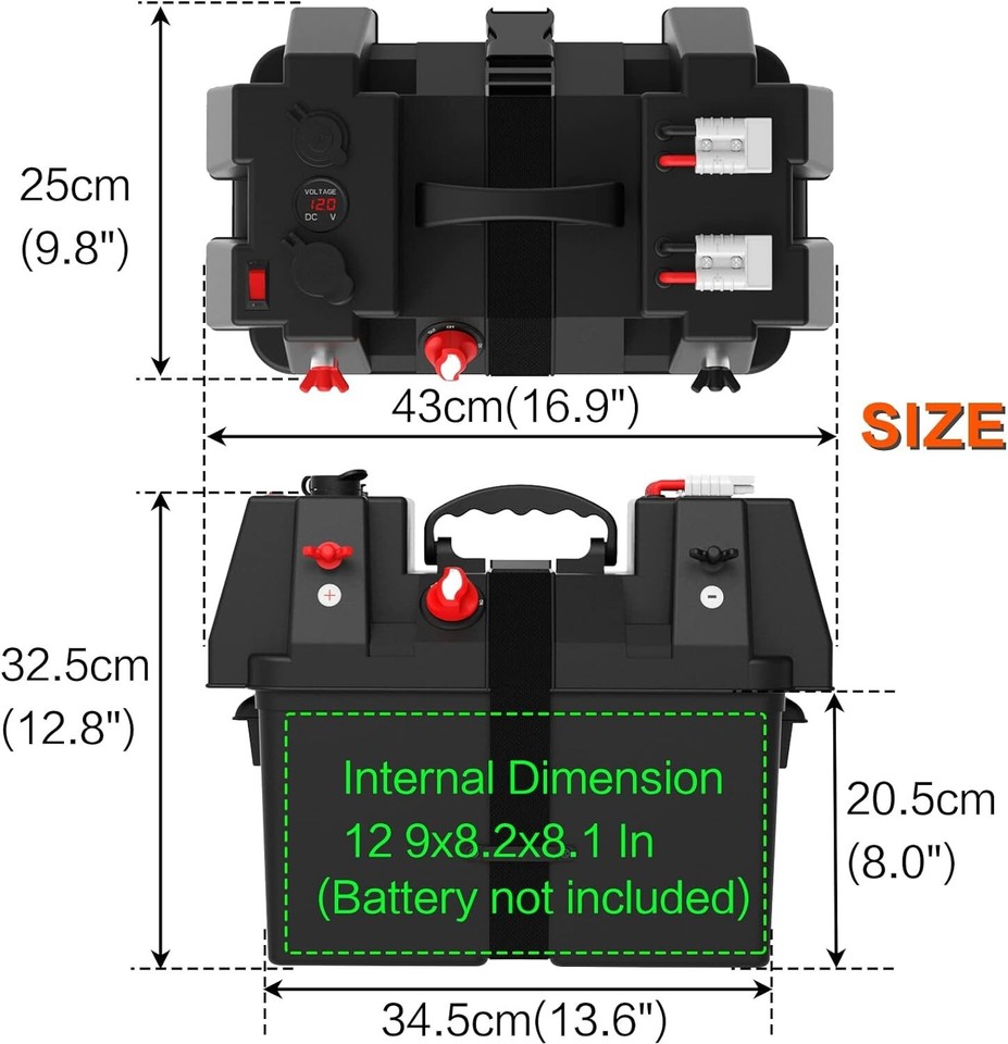 12V Smart Battery Box With 100Ah Rechargeable Battery Included | eBay