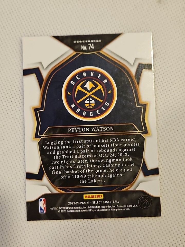 2022-23 Select #74 Peyton Watson RC | eBay