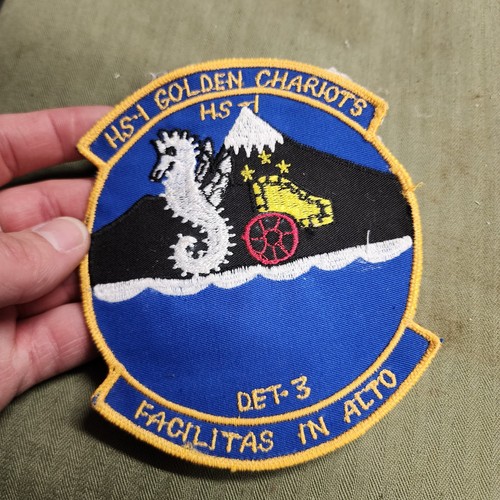 Vietnam War US Navy Anti Submarine Squadron HS-1 Golden Chariots Patch ...