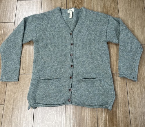 Vintage LL Bean Pure Wool Cardigan XL Knit Classic Gramacore Cabincore ...