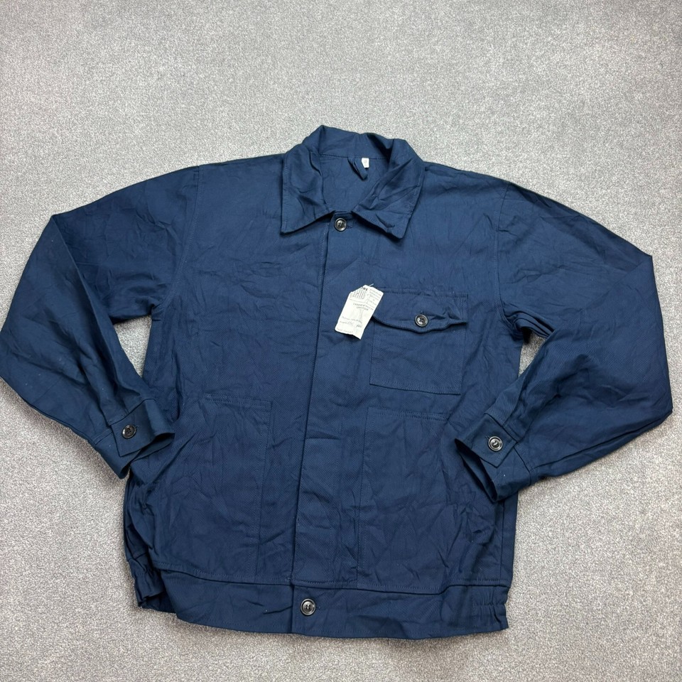 French Jacket Adult Medium Blue VTG Military Work Wear Chore Utility ...