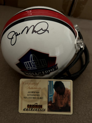 Joe Montana Autographed NFL HOF Mini Helmet | eBay