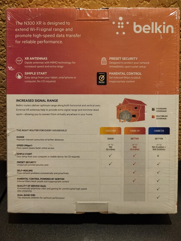 Belkin N300 XR Wi-Fi N Router - Black 745883633753| eBay