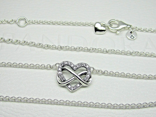 Pandora Necklace Heart Wishbone Necklace 925 Sterling 16" for sale ...
