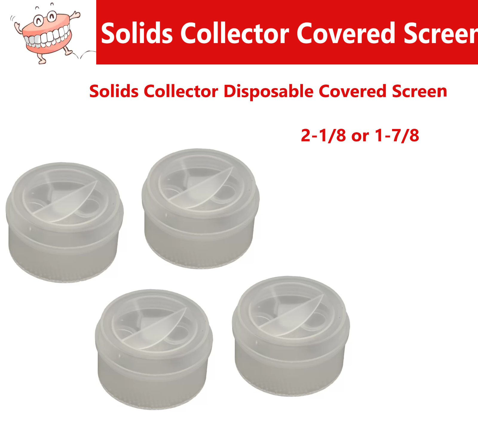 Dental DCI Solids Collector Disposable Covered Screen 1-7/8 or 2 1/8 ...