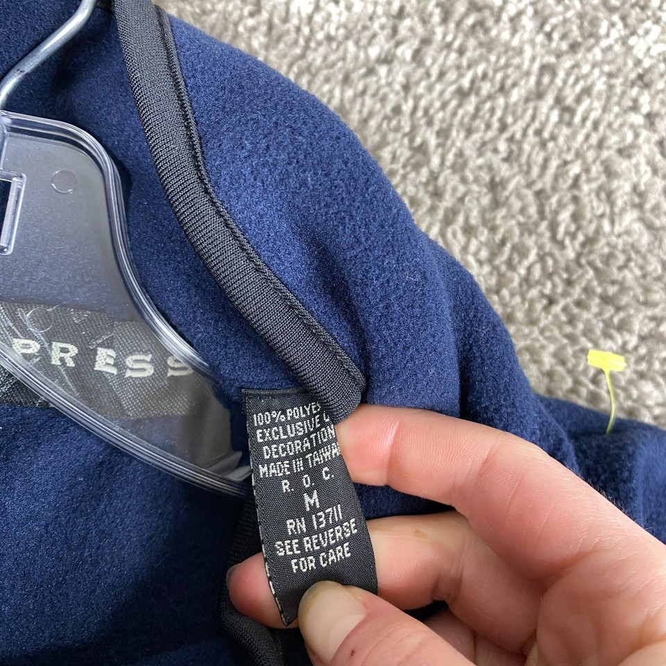 NWT Express Fleece Sweatshirt Men's Size M Navy Long Sleeve 1/4 Zip ...
