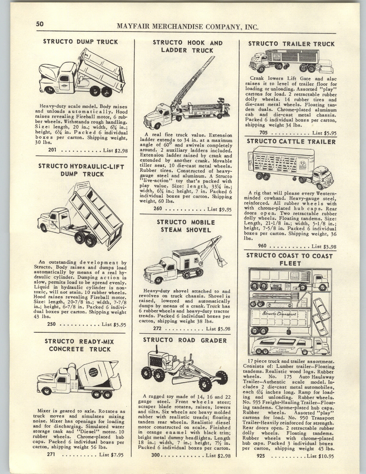 1956 PAPER AD Nylint Buddy L Structo Steam Shovel Road Grader Dump ...