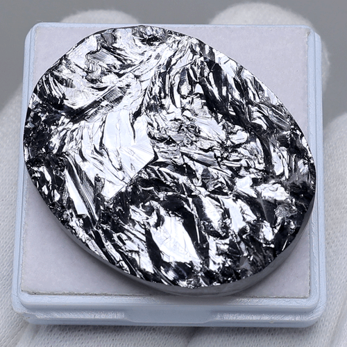 84 CT Natural Elite Noble Shungite Hi-Grade 40x32mm Oval Druzy Cabochon ...