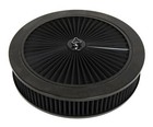 CHEVY SMALL BLOCK HI FLOW BLACK AIR CLEANER 14x3" FLAT BASE 327 350 383 ...