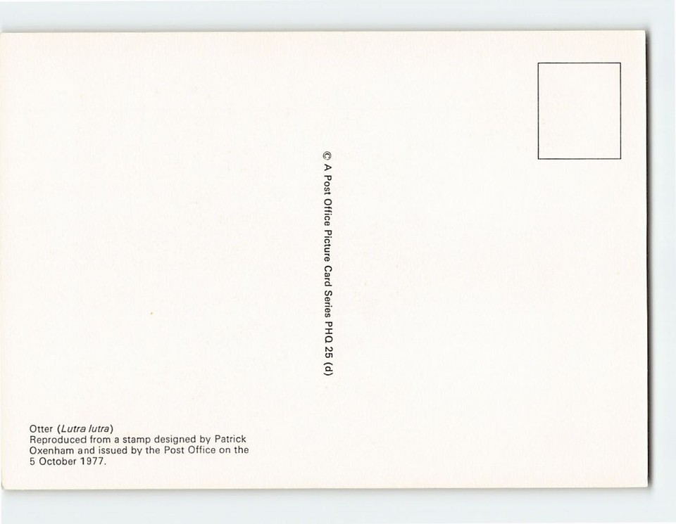 Postcard Otter (Lutra lutra) Stamp By Patrick Oxenham | eBay UK