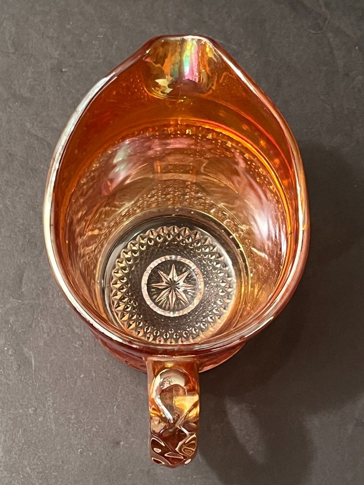 Imperial Carnival Glass Marigold Milk Pitcher "Amelia Star Medallion ...