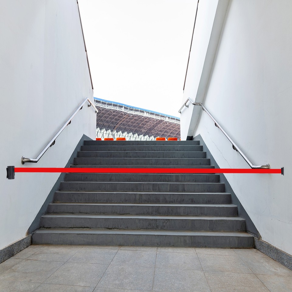 9.84 Feet Wall Mount Retractable Belt Barrier,Black/Red/White | eBay UK