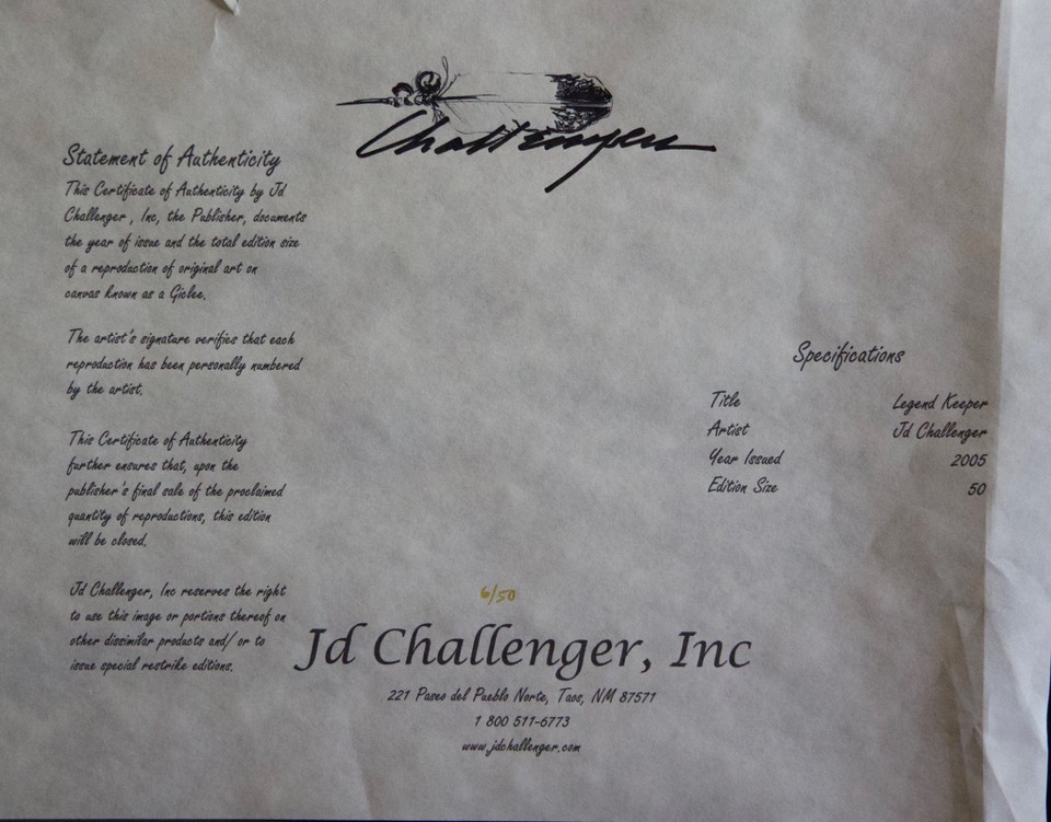 JD Challenger Legend Keeper / 30x30 on canvas / original signature | eBay