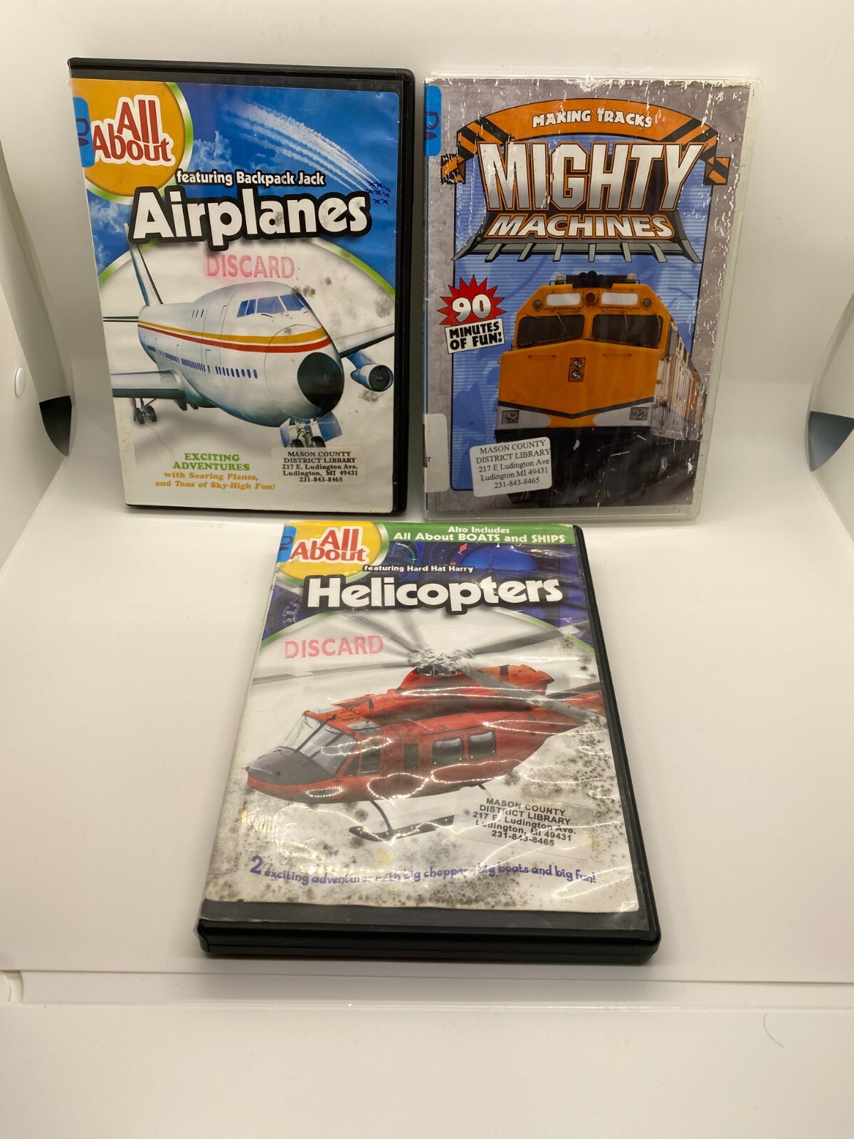 Lot of 3 family DVD's, featuring Helicopters, Railroads and Airplanes ...