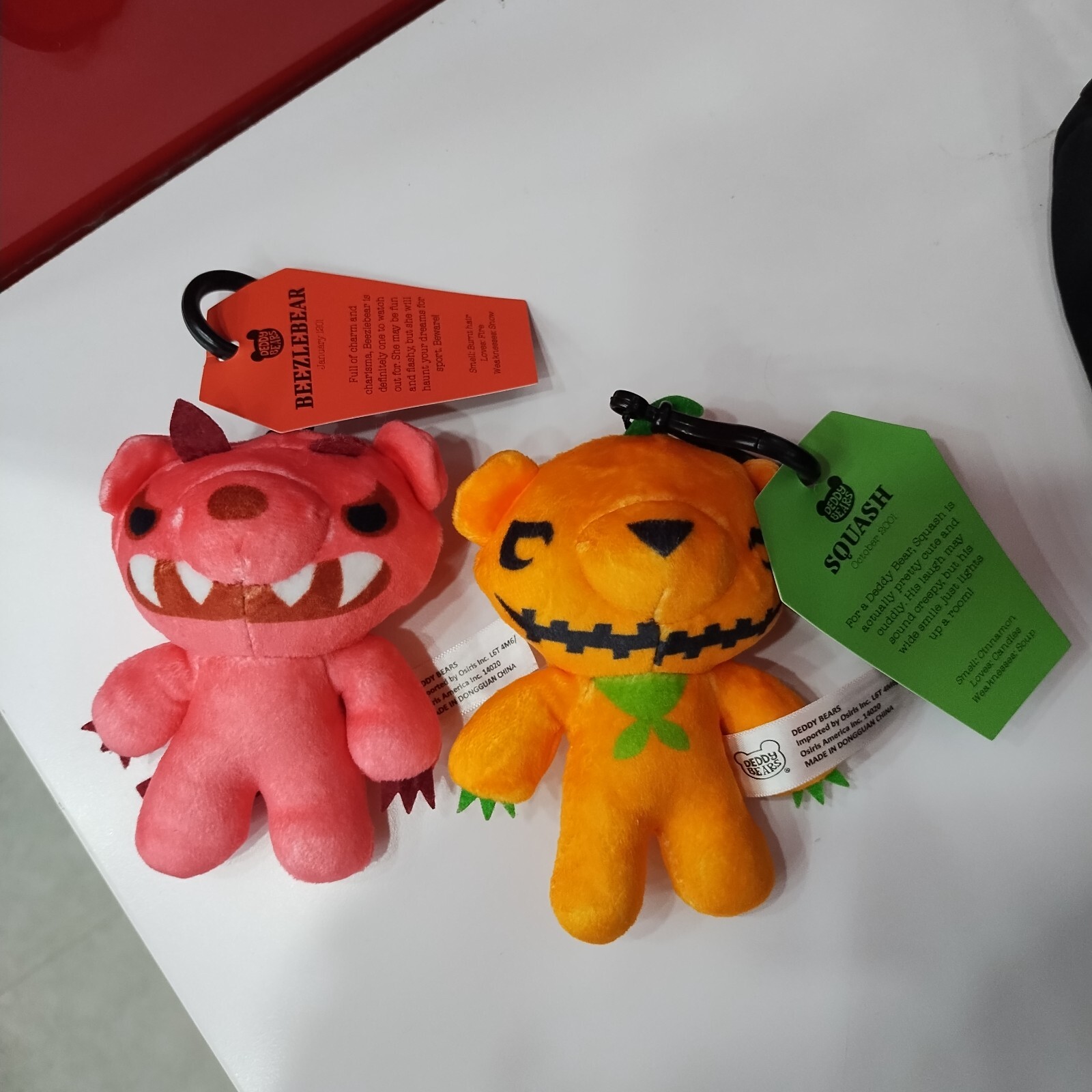 LOT OF 2 Deddy Bears Mini Keychain Plush BEEZLEBEAR And SQUASH | eBay