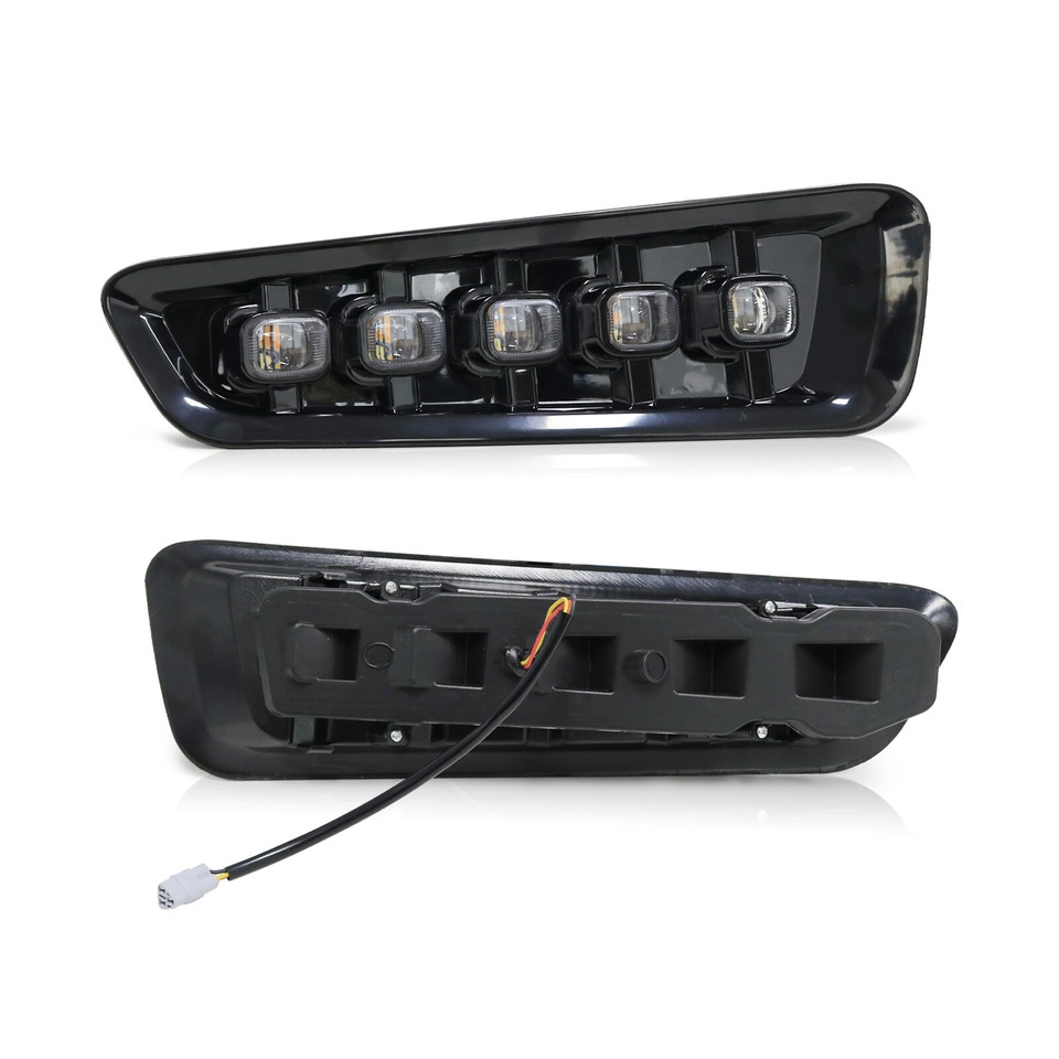 For Ford F-150 Raptor 2017-2020 Bezels L+R LED DRL w/ Turn Signal Fog ...