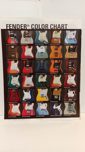 FENDER GUITARS COLOR CHART 2005 10X8 - PRINT AD t6 | eBay