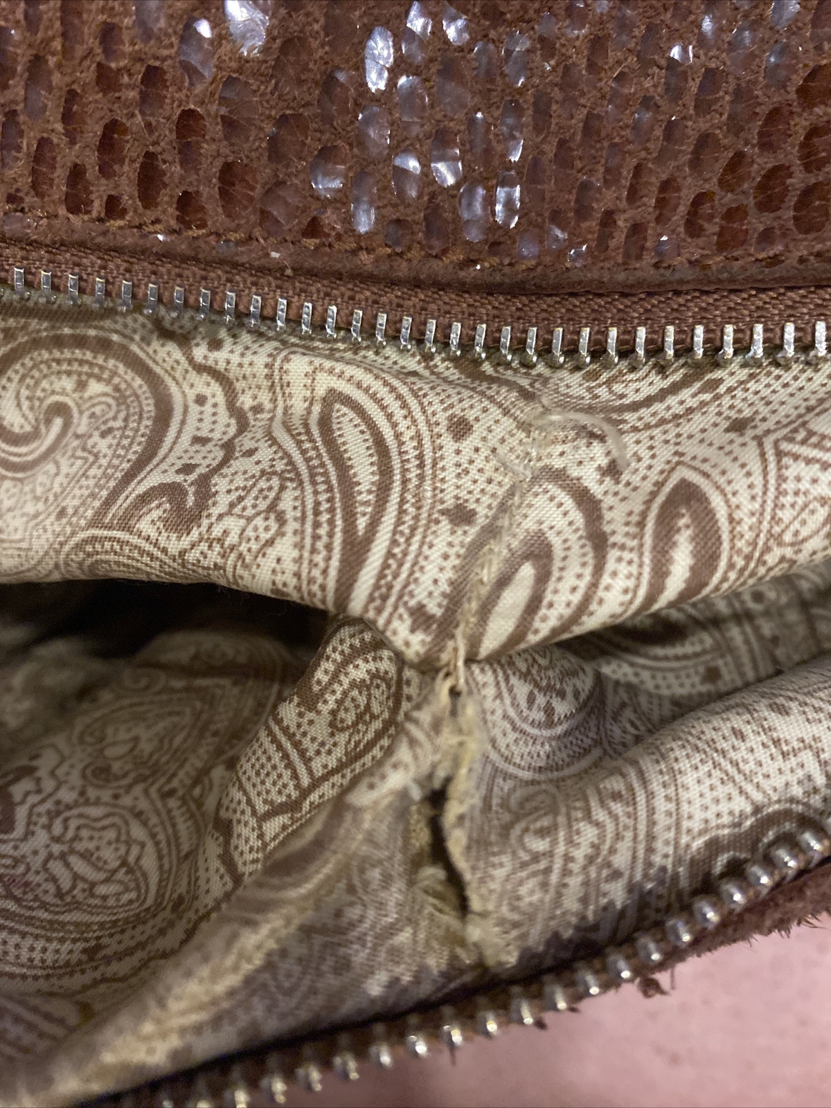 sorial New York brown snakeskin style 2 way foldover tote bag purse | eBay