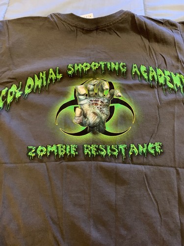 Colonial Shooting Academy Zombie Resistance Grey Women’s T-Shirt Size ...