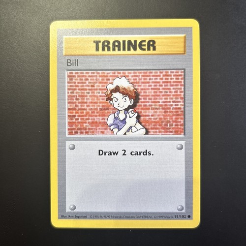 Pokemon 1999 Bill Trainer 91/102 Base Set Unlimited Common Mint | eBay