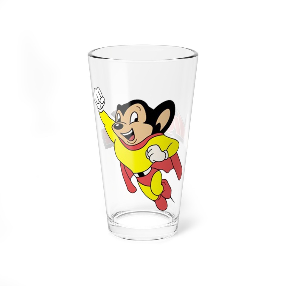 Mighty Mouse Pint Glass, 16oz - Terrytoons - Classic Cartoon Character ...