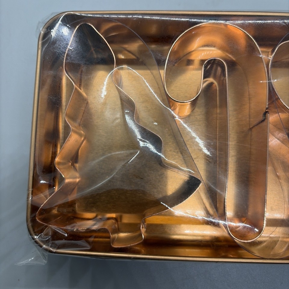 Christmas Copper Cookie Cutters Christmas Tree, Candy Cane And Snowman ...