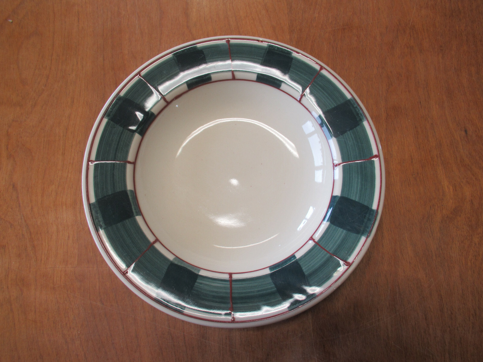 Hartstone USA GREEN BUFFALO CHECK Large Rim Soup Bowl 9" 1 ea 13 ...