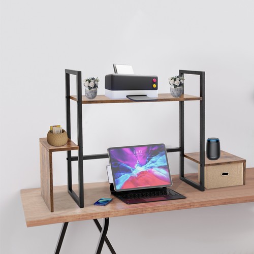 Countertop Computer Rack Desk Storage Organizer Desktop Bookshelf ...